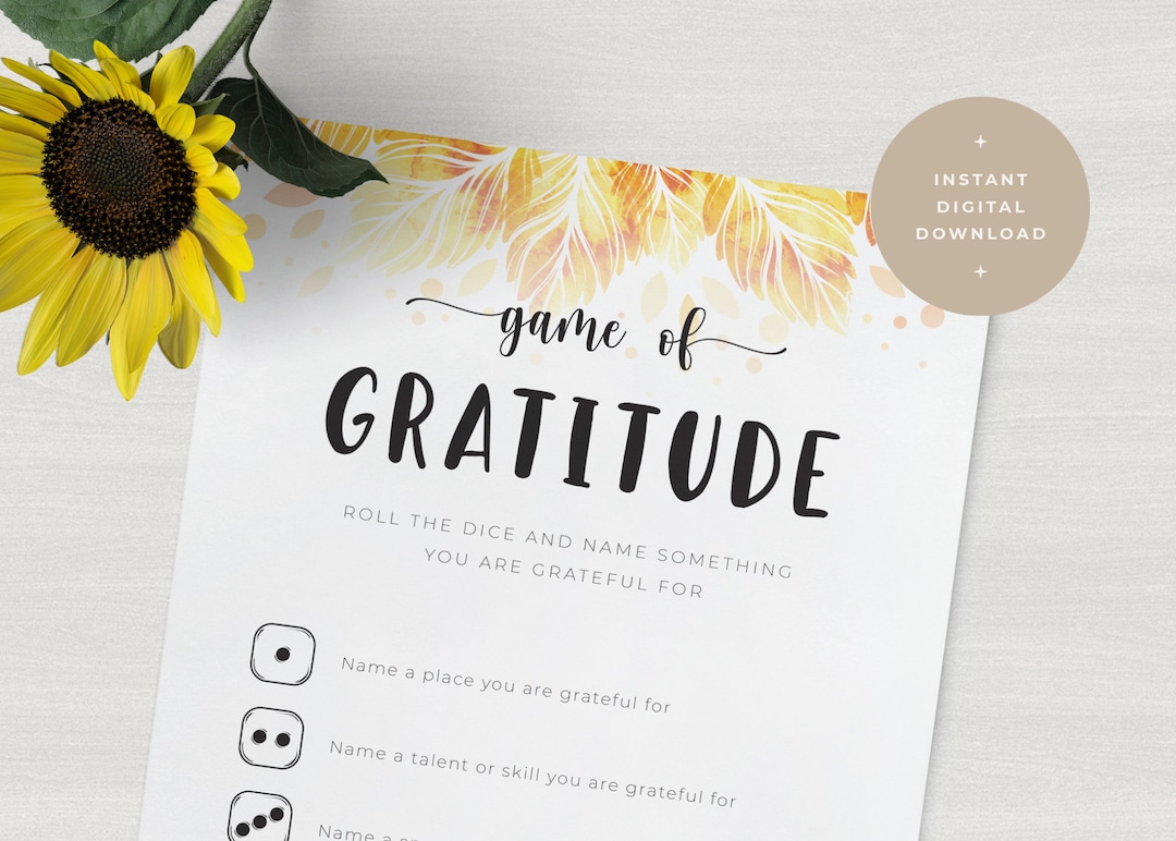 PRINTABLE Thanksgiving Gratitude Game / Thanksgiving Conversation ...