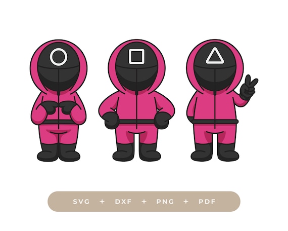 Squid Game Guards SVG / Squid Game Cartoon SVG / Circle Square | Etsy