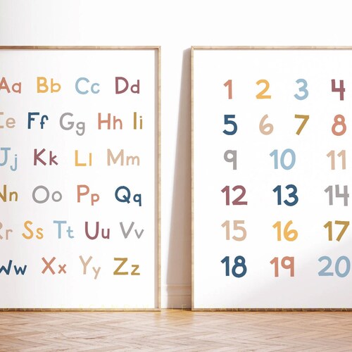 Neutral Alphabet Poster Printable Wall Art Nursery Decor - Etsy
