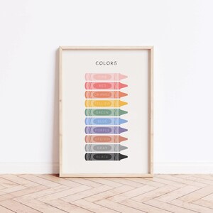Colors Crayon Poster Colorful Classroom Decor Learn Your - Etsy