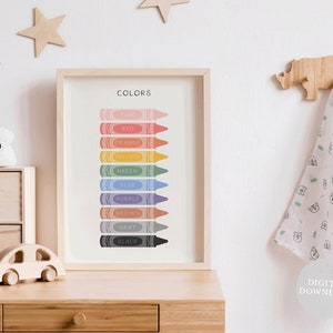 Colors Crayon Poster Colorful Classroom Decor Learn Your - Etsy