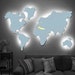 Modern LED Laser Cut World Map Mural Decorative Large Travel Wood Wall ...
