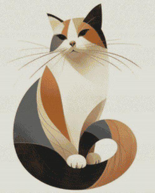 Modern Cat Cross Stitch Pattern PDF, Minimalist Feline Design ...