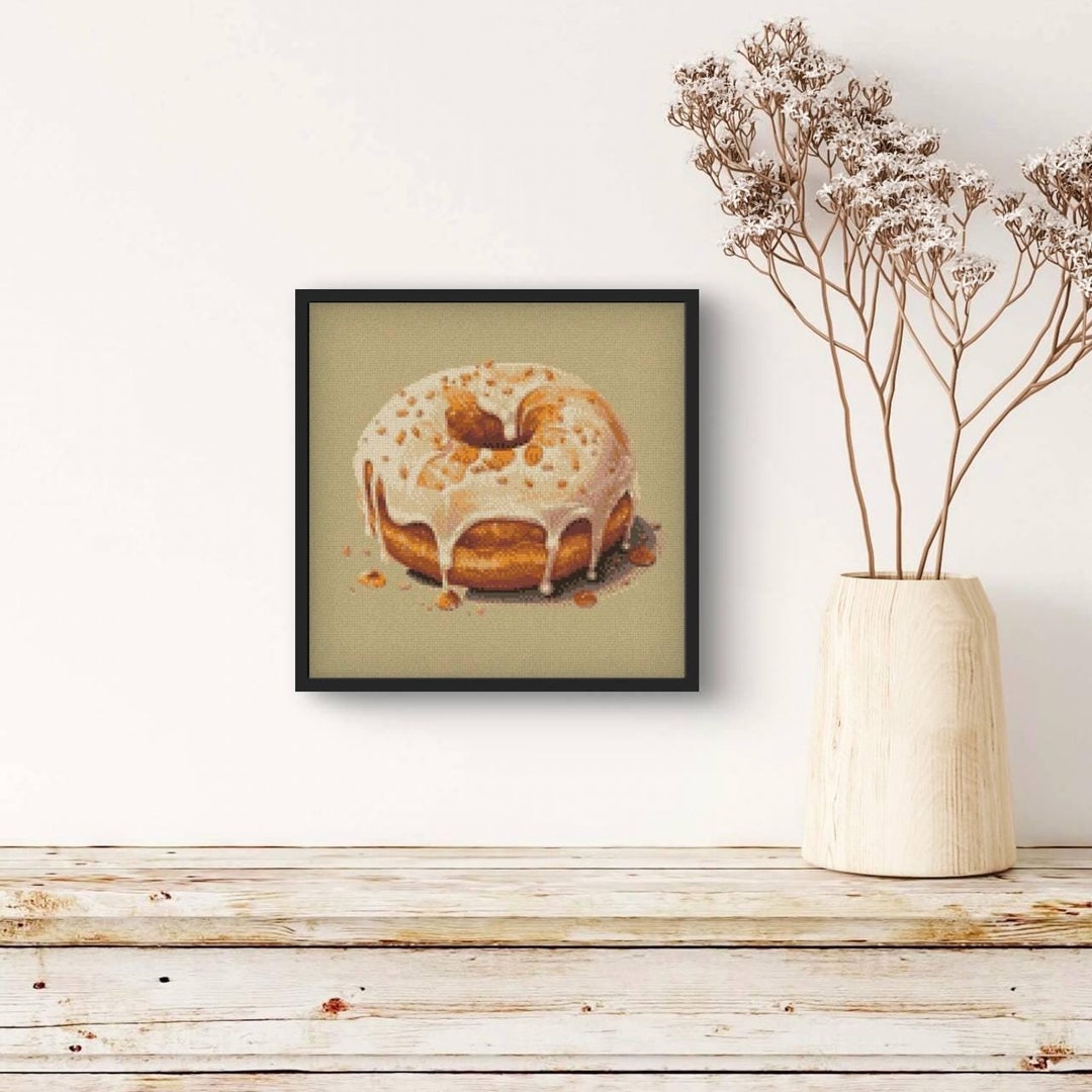 Donut Cross Stitch Pattern, Yummy Cross Stitch Design, Kitchen Cross ...