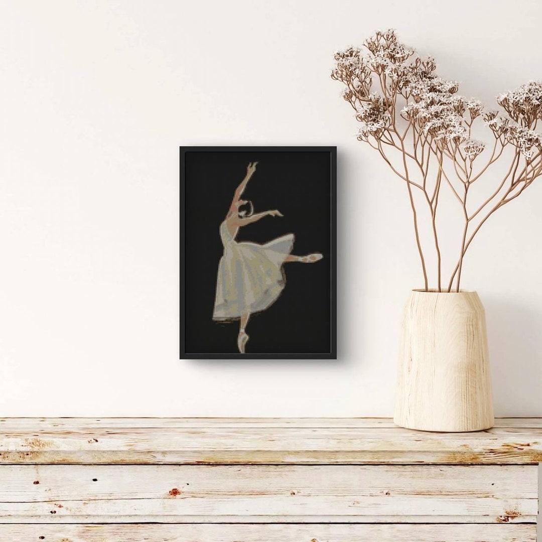 Ballet Dancer Cross Stitch Pattern, Elegant Ballerina Embroidery, Dance ...