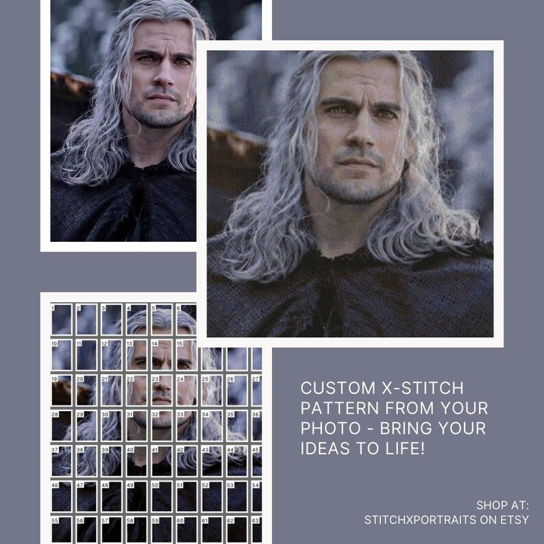 The Witcher Cross Stitch Pattern, Fast Loading PDF File, Henry Cavill ...