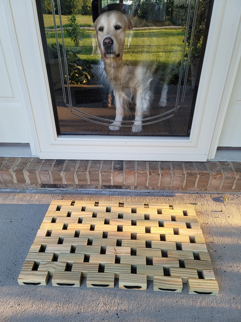 Wooden Door Mat - Etsy