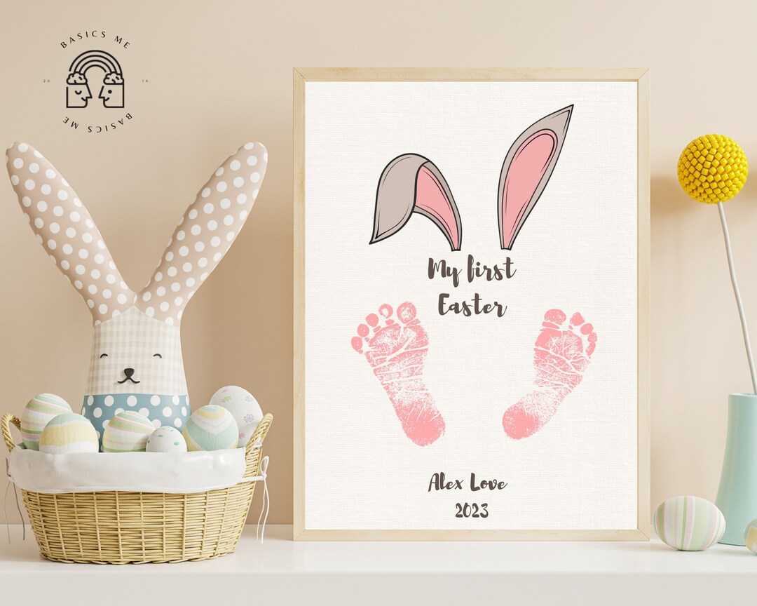 Customizable Easter Bunny Footprint DIY Craft for Kids -my First Easter ...