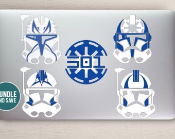 Star Wars 501st Legion Emblem METALLIC Blue or White Permanent Vinyl ...