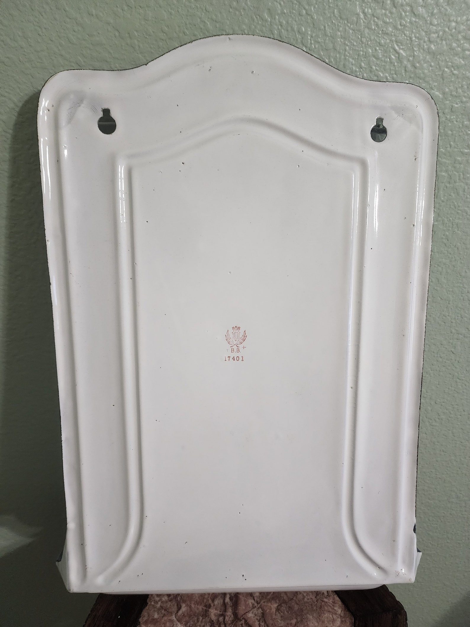 Vintage, Graniteware, Gorgeous Purple Utensil Rack With Cherries - Blue ...