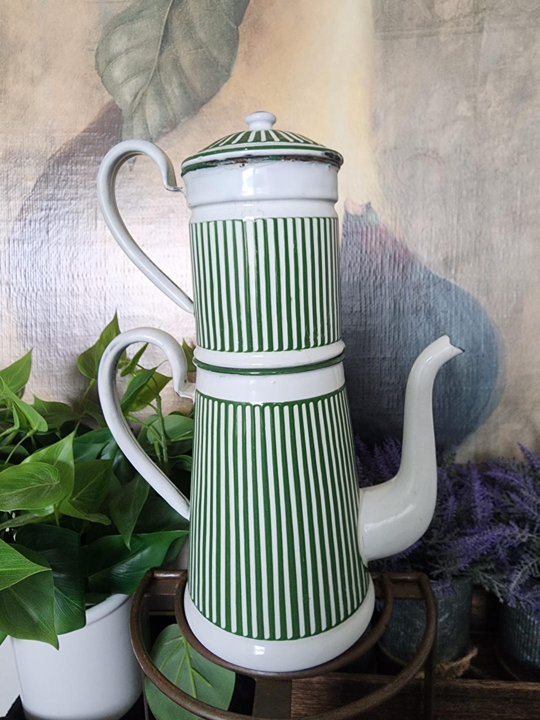 French Enamelware Double Biggin Coffee Pot. - Etsy