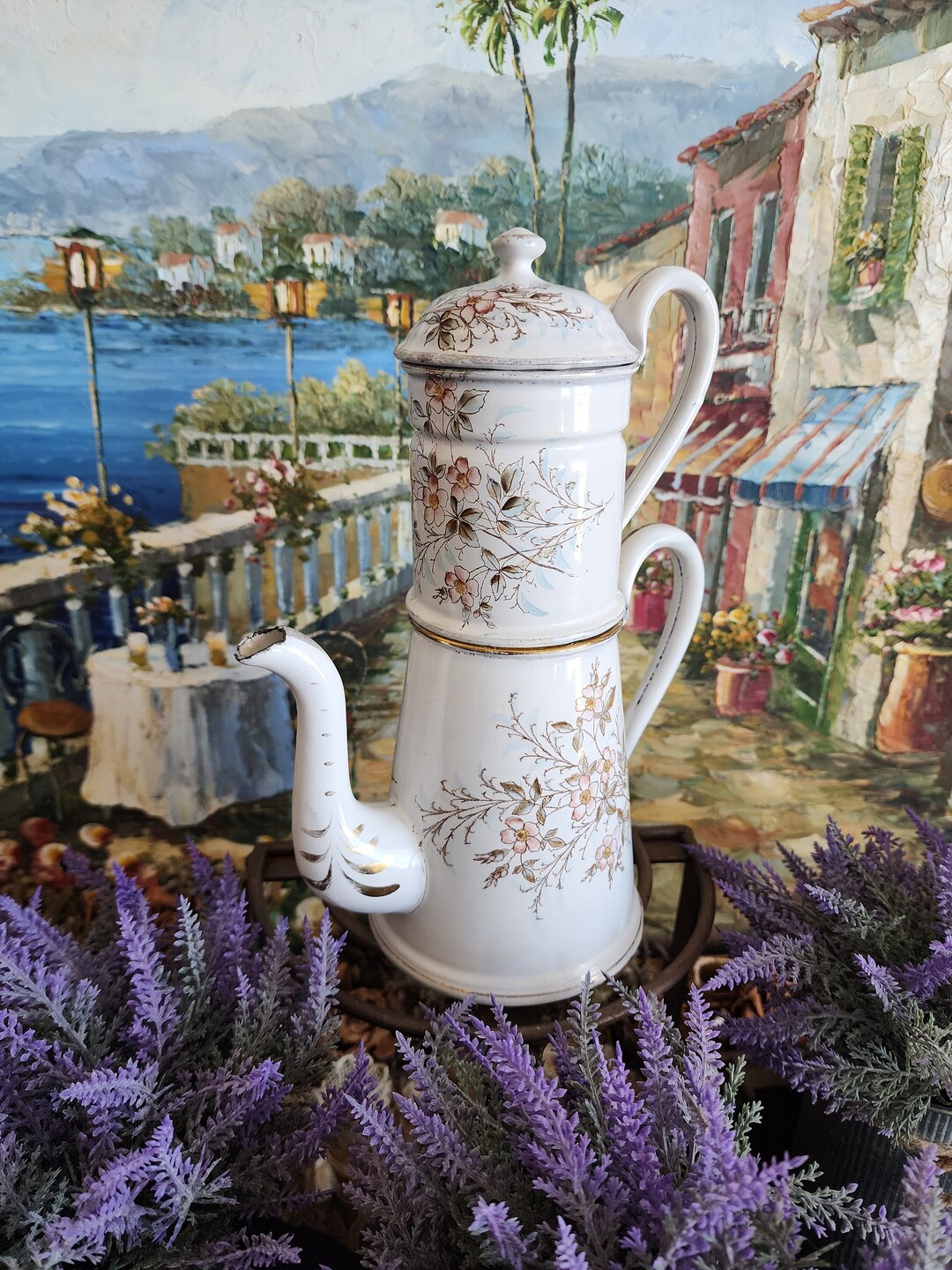 Vintage Very Rare French Small Double Coffee Pot mint - Etsy