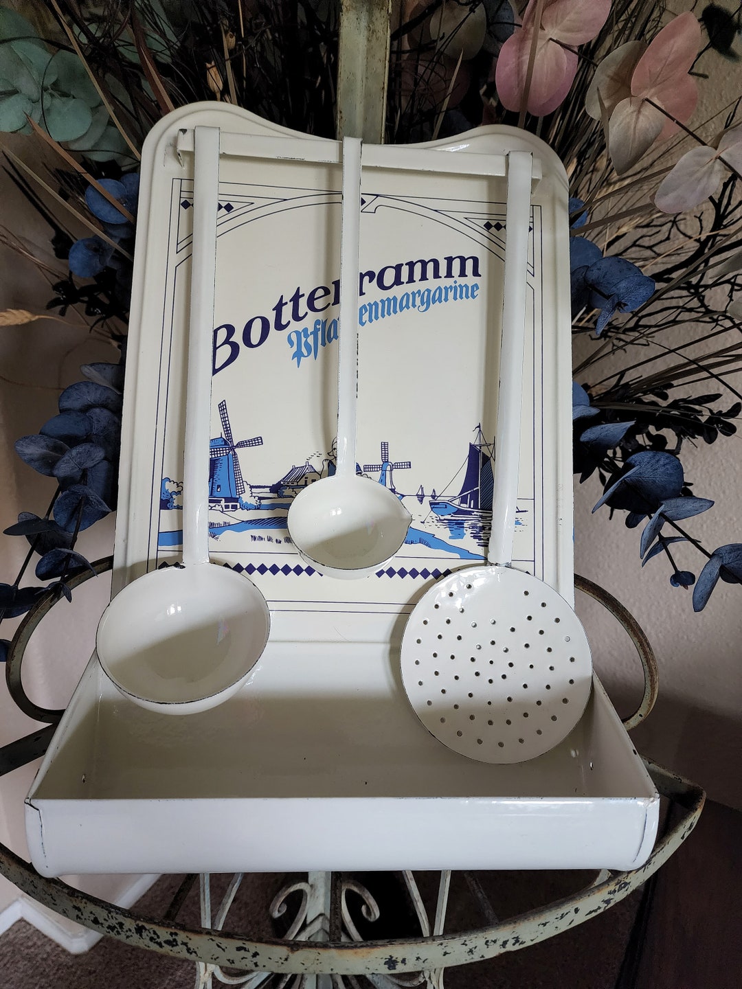European Advertising Enamelware Utensil Rack - Etsy