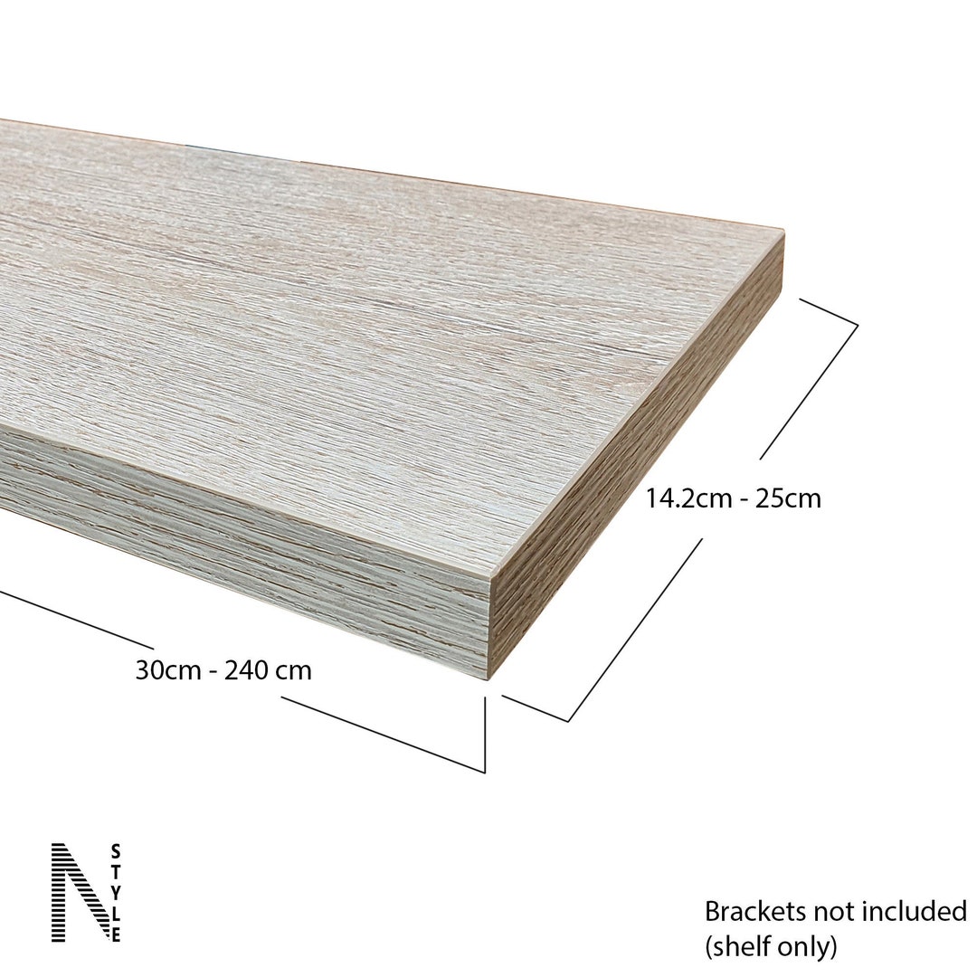 22cm ,25cm,19.2cm,14.2cm Deep Wall Shelves. Sandy Grey Colour. Various ...