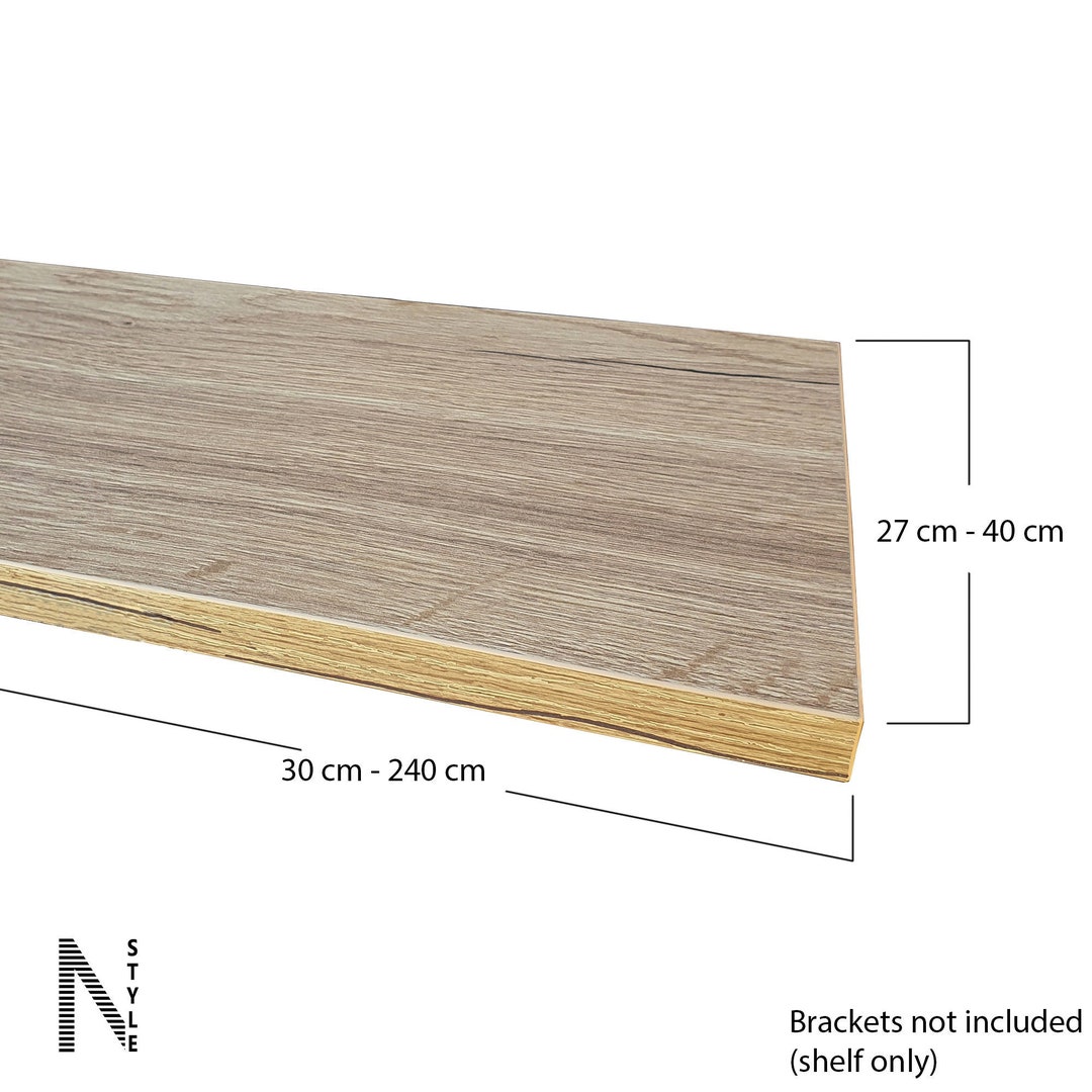 27cm ,30cm ,33cm, 35cm, 37cm,40cm Deep Wall Shelves. Old Oak Colour ...