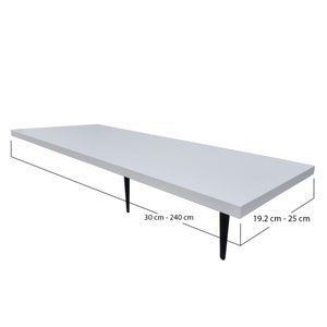 19.2cm, 22cm, 25cm Deep Wall White Shelf With Brackets. White Colour ...