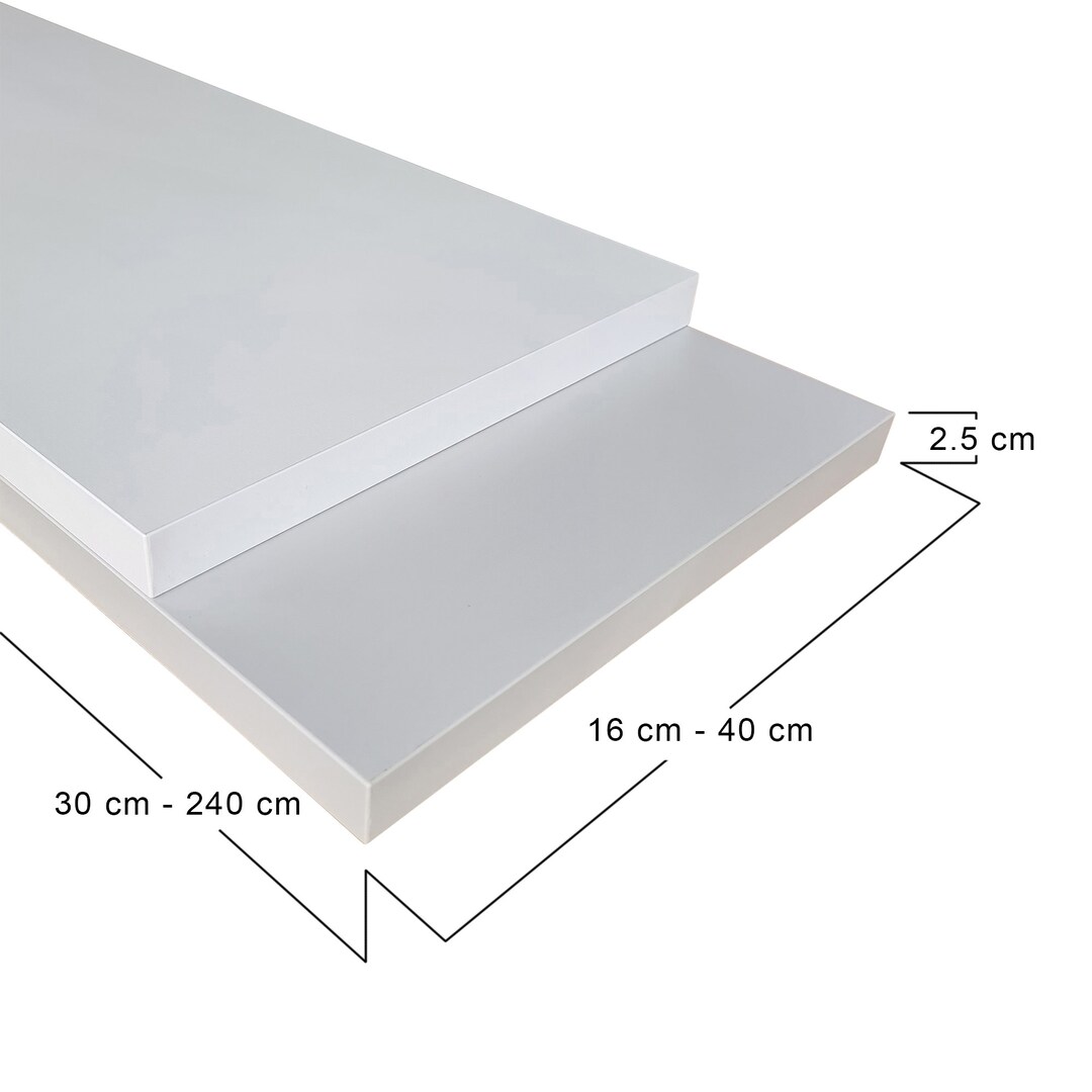 White 2.5 Cm Thick Shelves .any Size up to 40cm Deep and 240 Cm Long ...