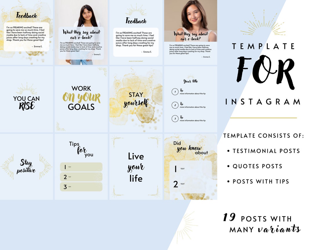 Canva Templete | Template for Instagram | Basic Templete | Blue ...
