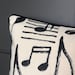 Black Music Notes Cushion Cover on White Fabric - Etsy