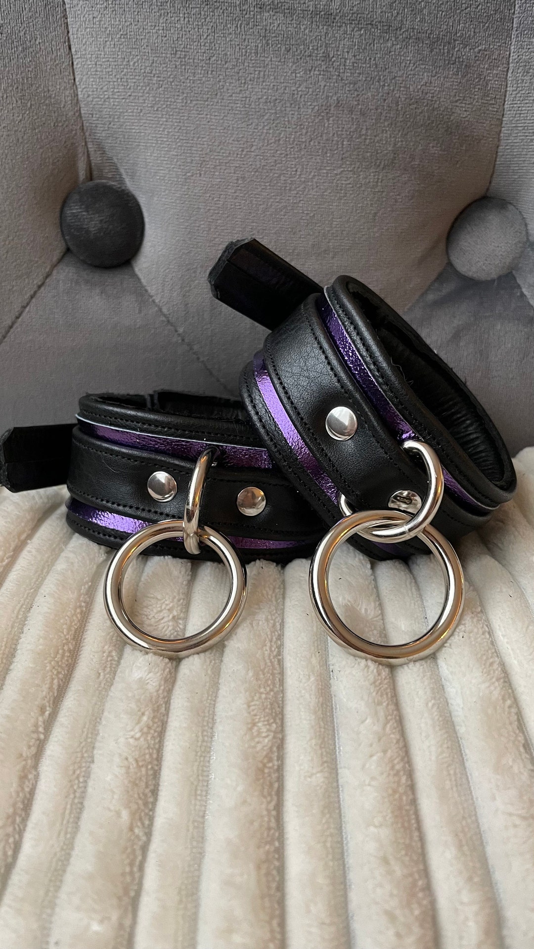 Mystical Purple Leather Wrist Cuffs by Loquaciousleatherco - Etsy