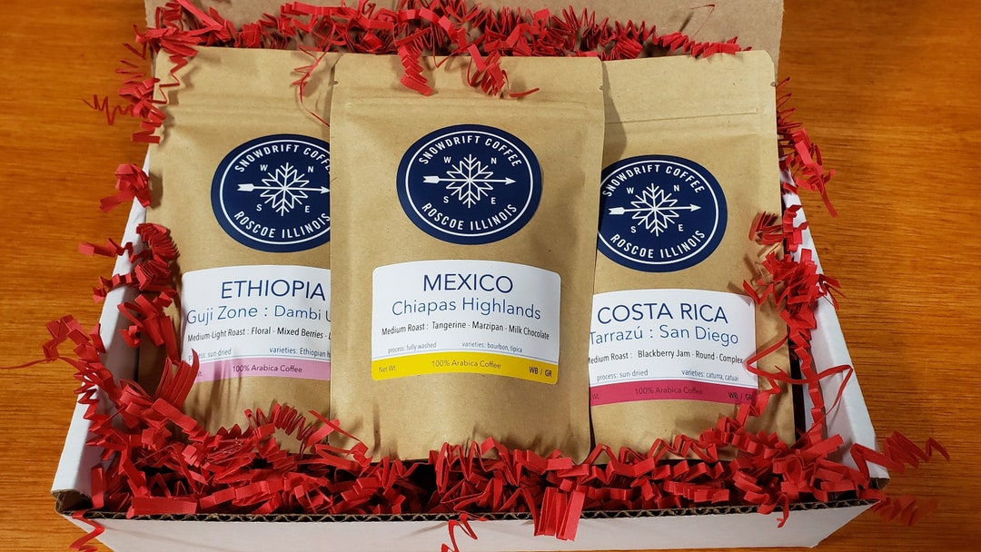 Coffee Gift Box - Set of 3 - 2oz Sample Packs - Etsy