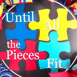 Autism Awareness Wreath for Front Door, Puzzle Lover, Puzzle Piece ...