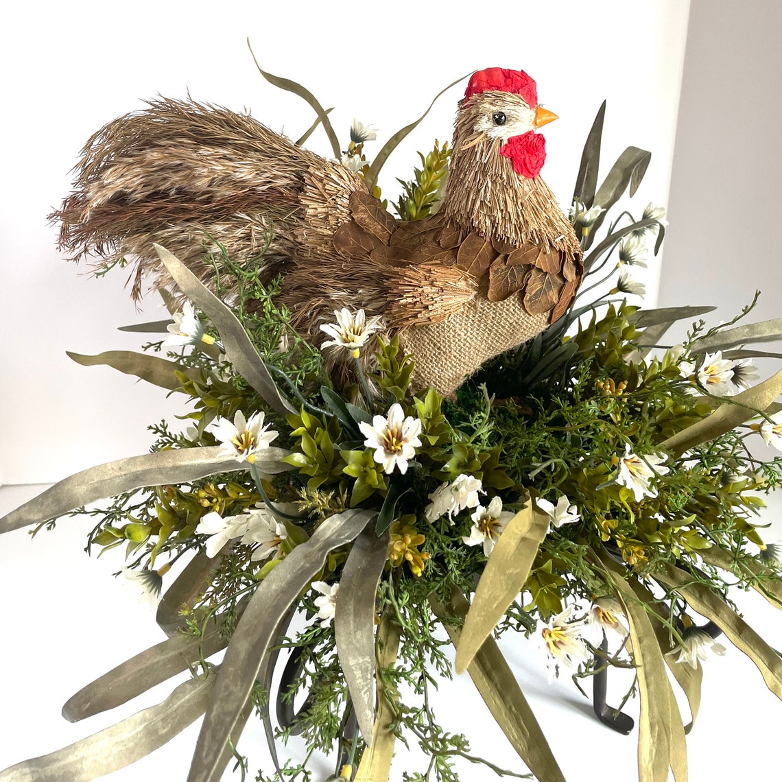 Rooster Centerpiece, Elevated Table Decor, Rooster Arrangement, Gift ...