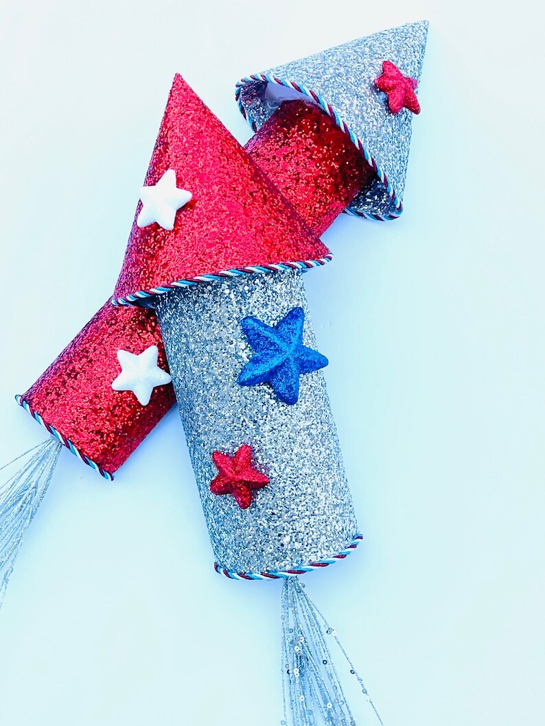 Patriotic Fourth of July Fireworks Rocket Wreath Attachment - Etsy