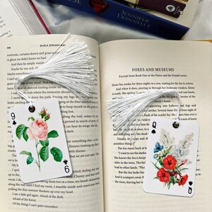Vintage Flower Playing Card Bookmarks - Etsy