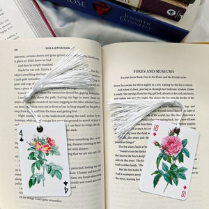 Vintage Flower Playing Card Bookmarks - Etsy