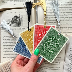 Magical Playing Card Bookmarks Sorting House Bookmark Wizarding School ...