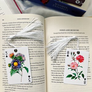 Vintage Flower Playing Card Bookmarks - Etsy