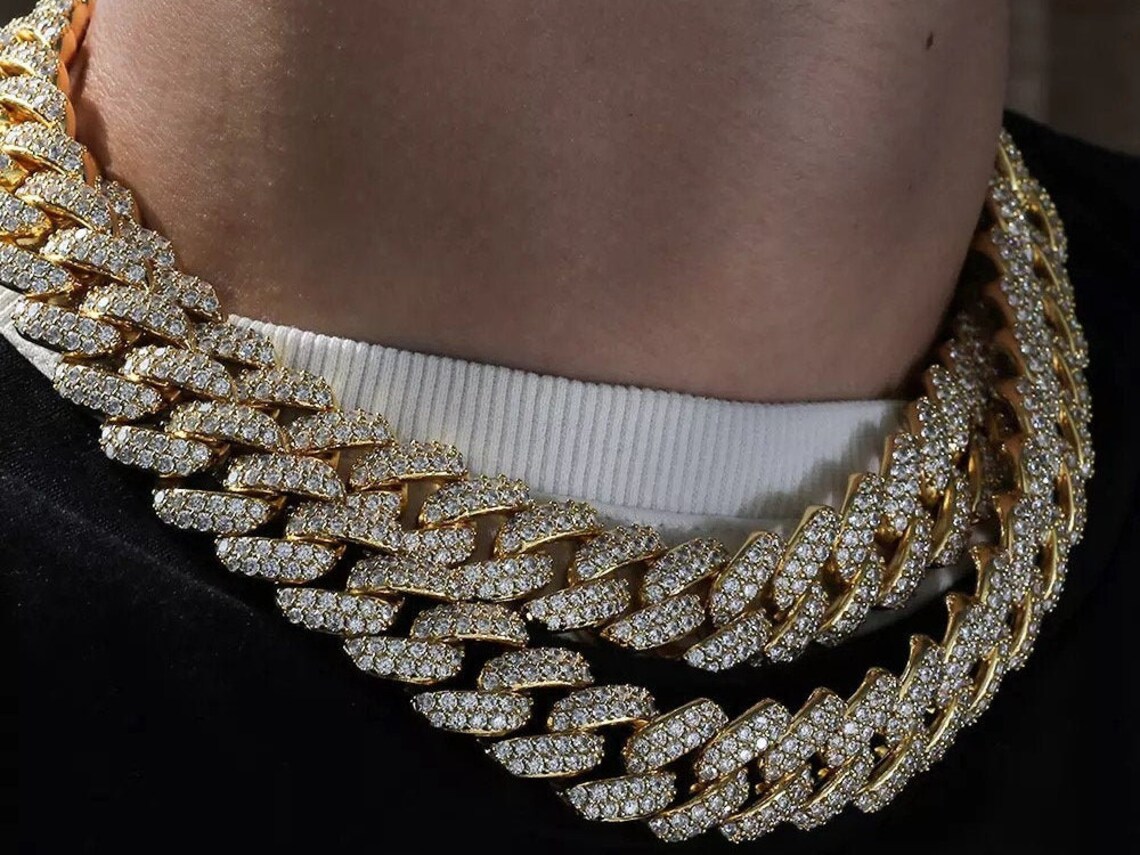 Iced out Cuban link chain | Etsy