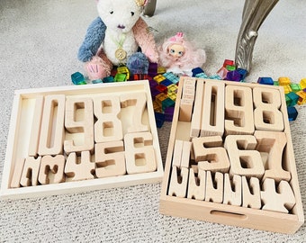 Montessori Large Wooden Blocks Numbers - Etsy