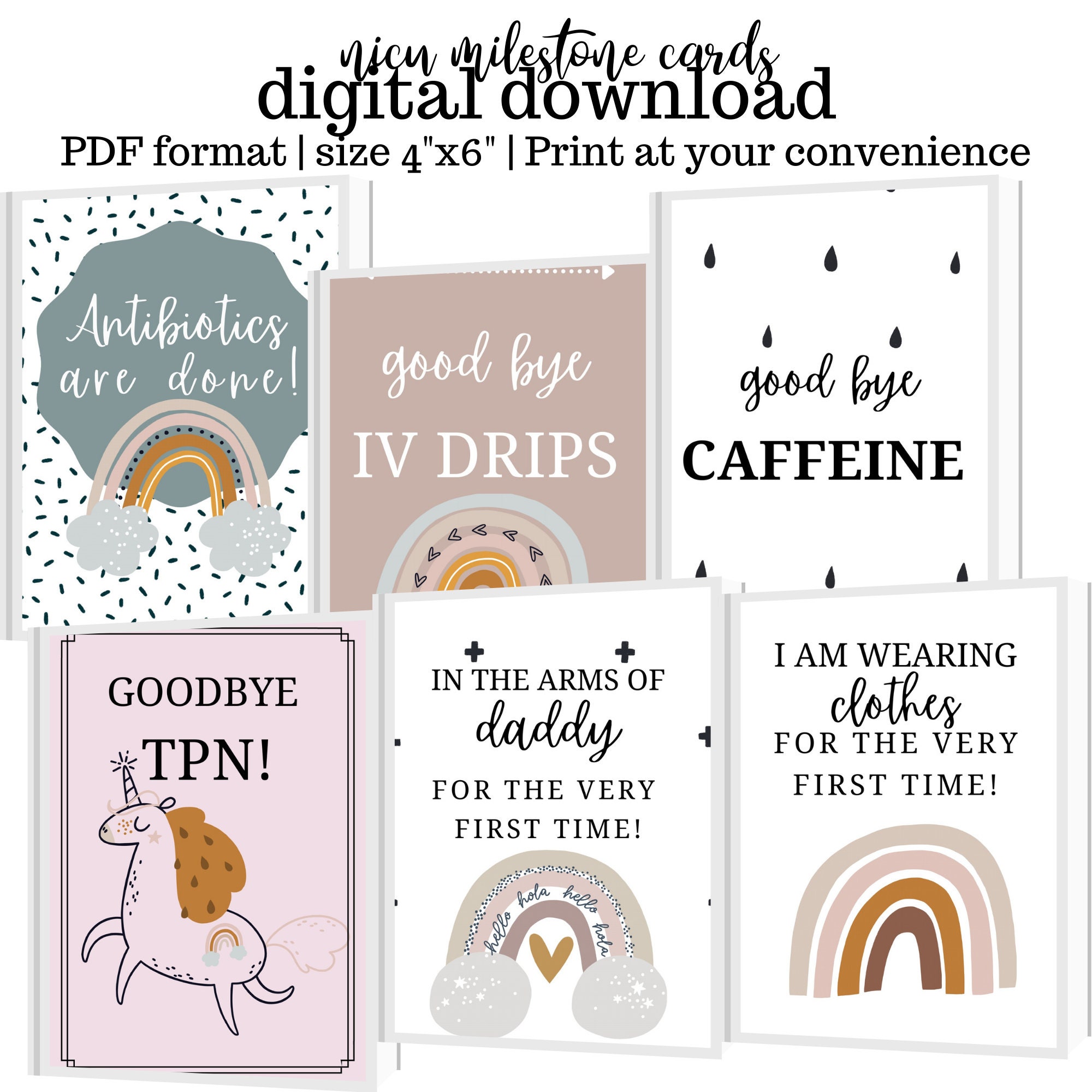 Nicu Milestone Card or Crib Cards for Preemie. NICU Mom Gift - Etsy