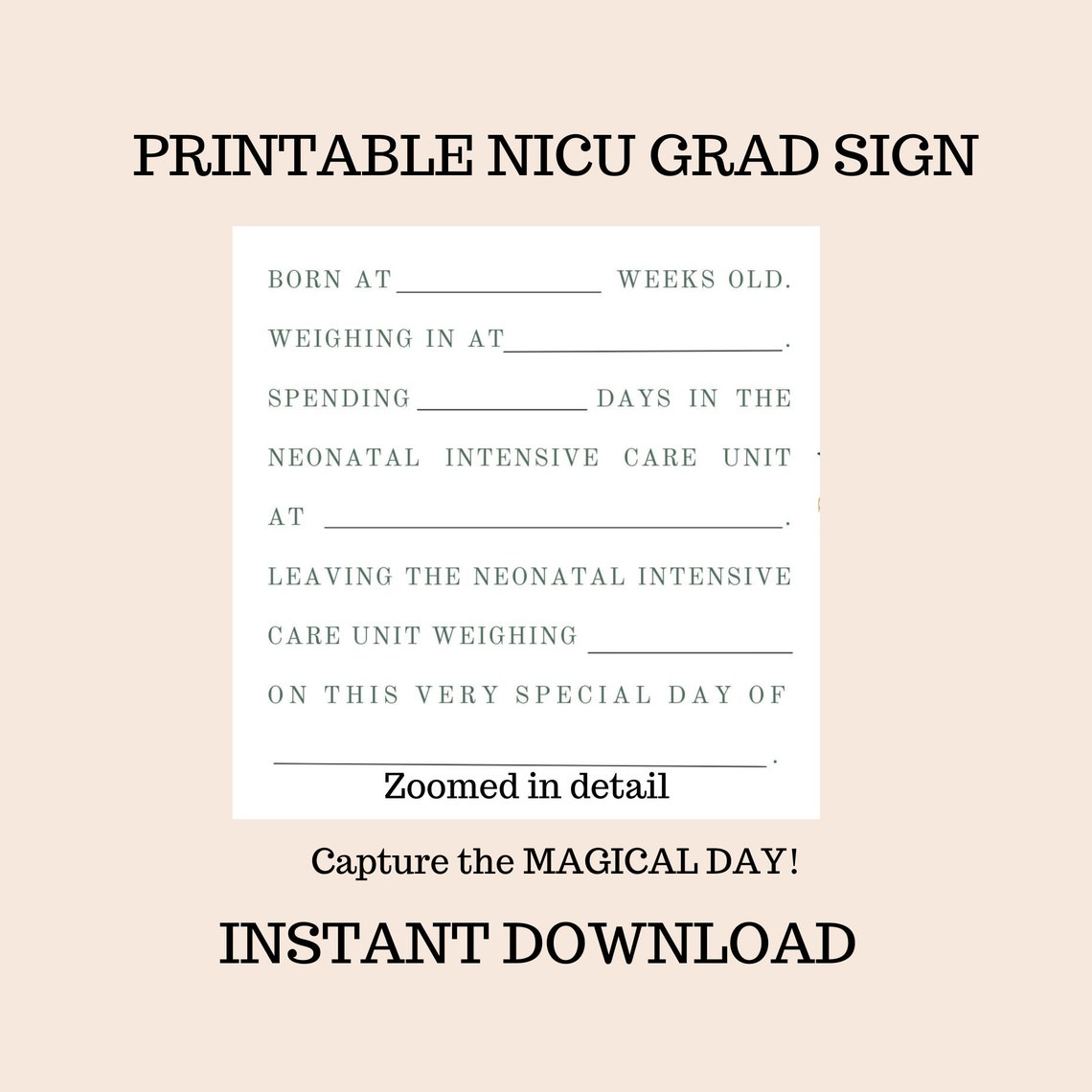 Nicu Graduate Sign Baby Footprint Certificate for NICU Baby - Etsy
