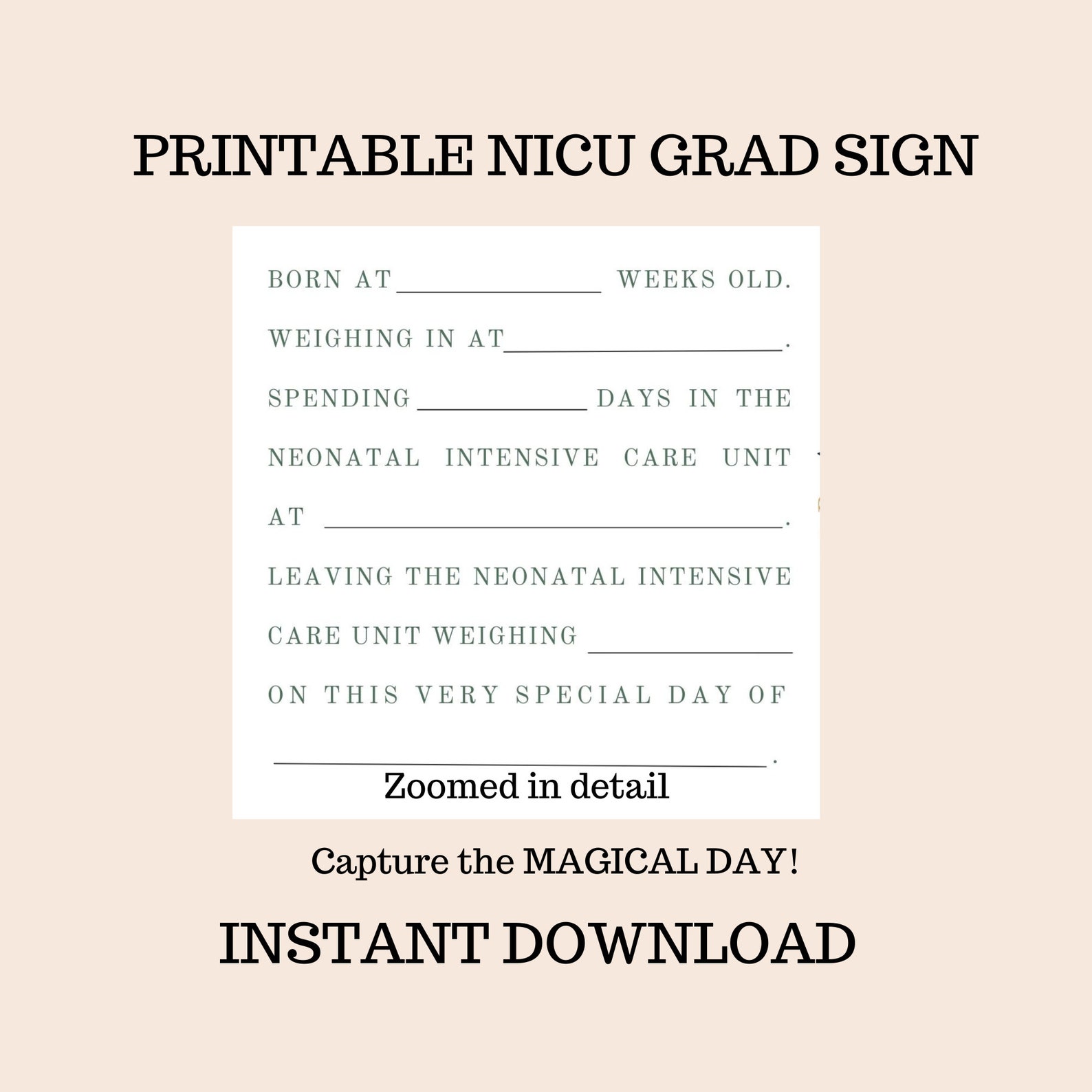 Nicu Graduate Sign Baby Footprint Certificate for NICU Baby - Etsy