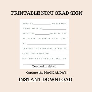Nicu Graduate Sign Baby Footprint Certificate for NICU Baby Nicu Gift ...