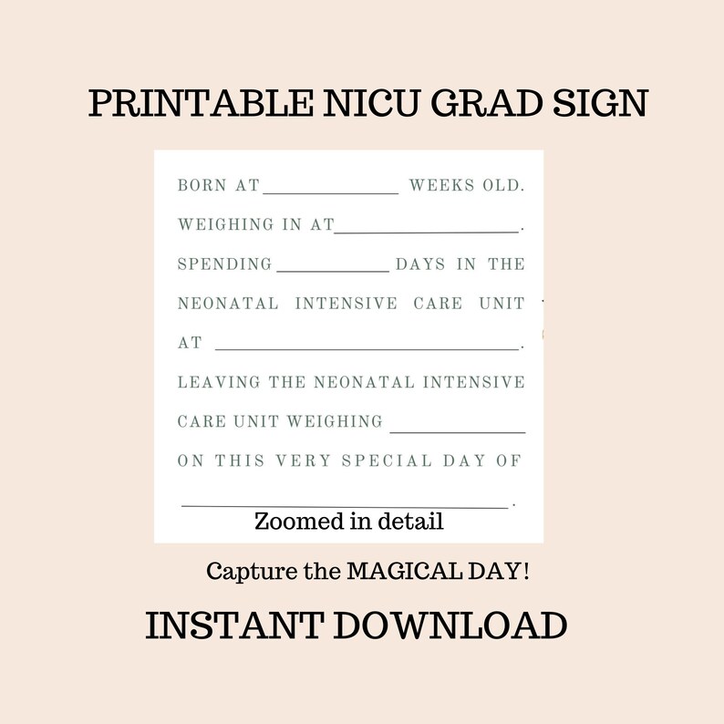 Nicu Graduate Sign Baby Footprint Certificate for NICU Baby - Etsy