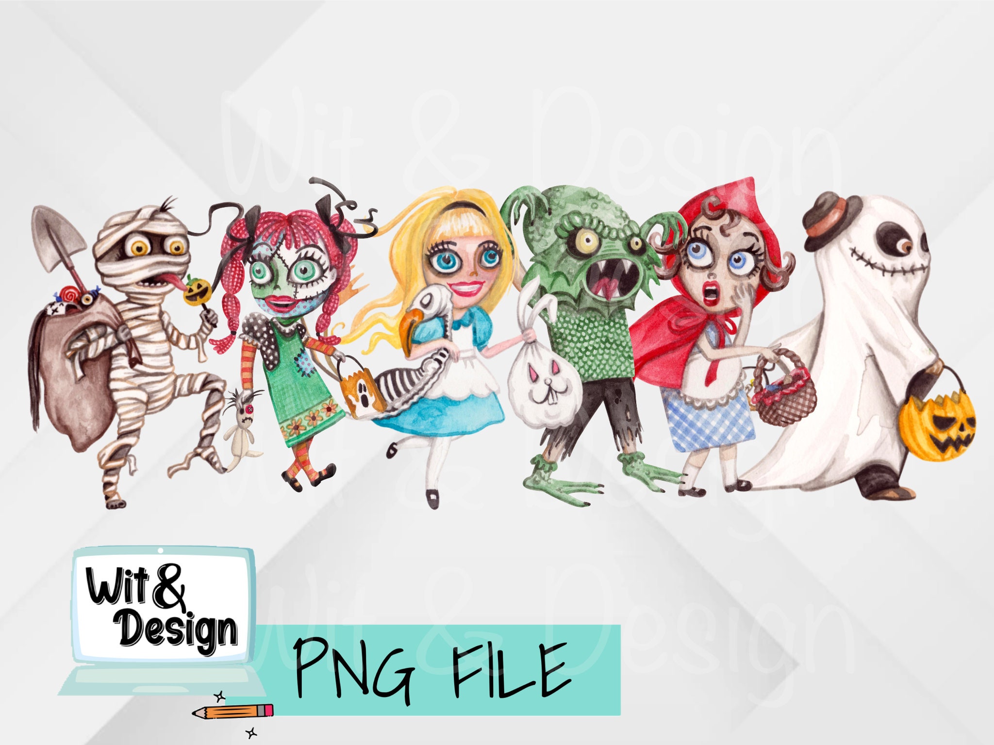 Spooky Squad Halloween Png File for Sublimation, Halloween Png, Trick ...