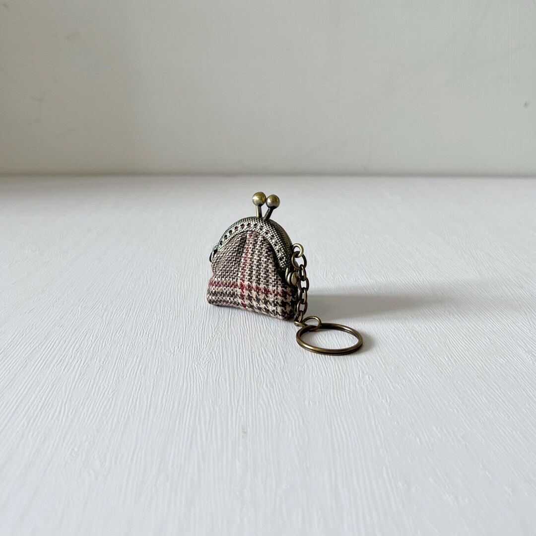 Handsewn Round Kiss Lock Purse - Tartan Tiny Purse Keychain - Etsy