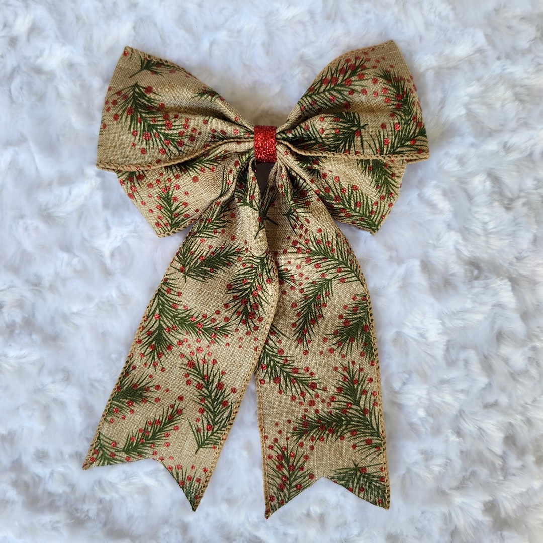 Mistletoe Hair Accessories Holly Hair Bows - Etsy