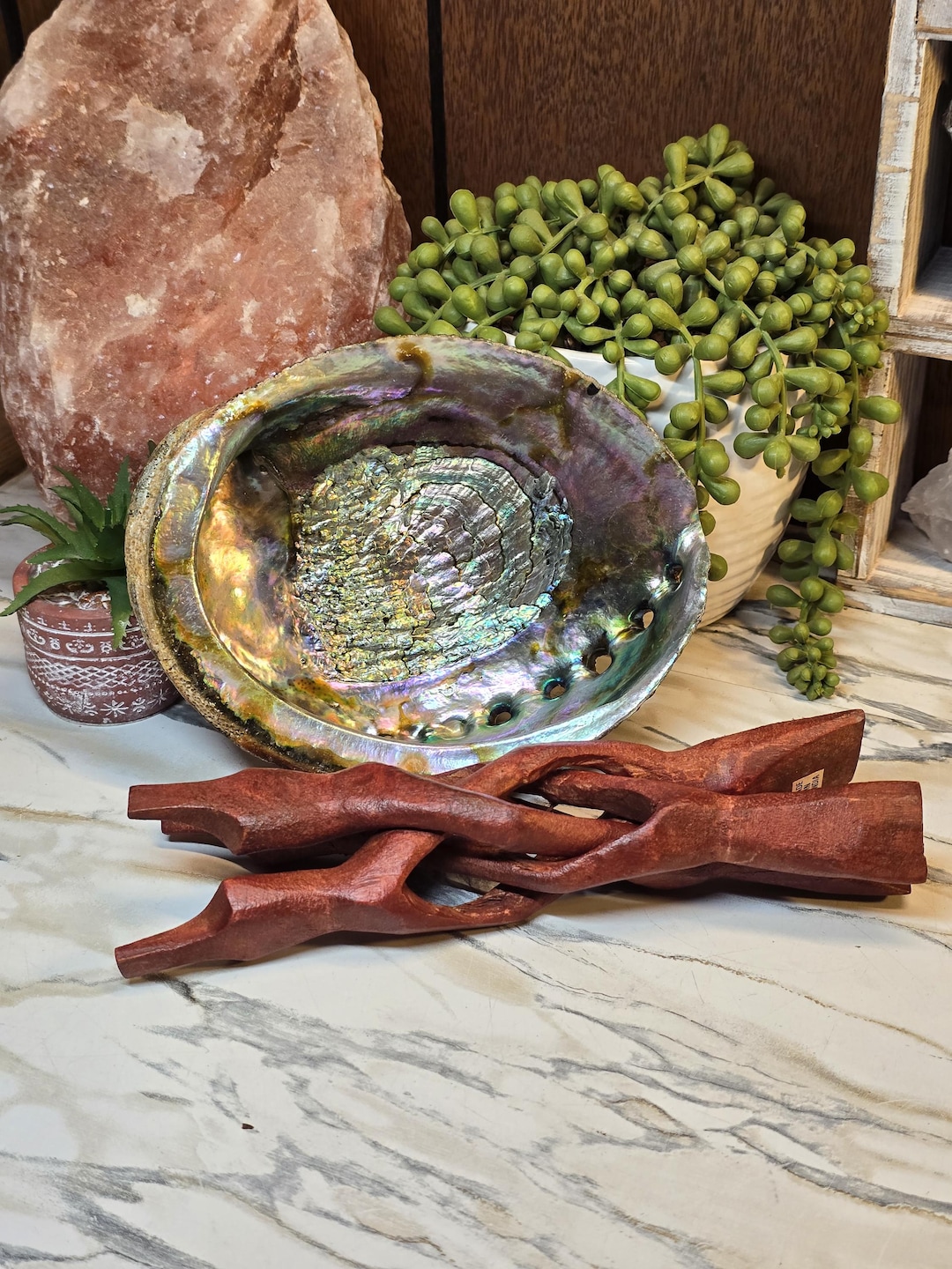 6 1/2in Abalone Shell With Tripod Stand Smudging Bowl - Etsy
