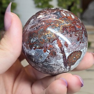 Red Mexican Crazy Lace Crystal Sphere - Etsy