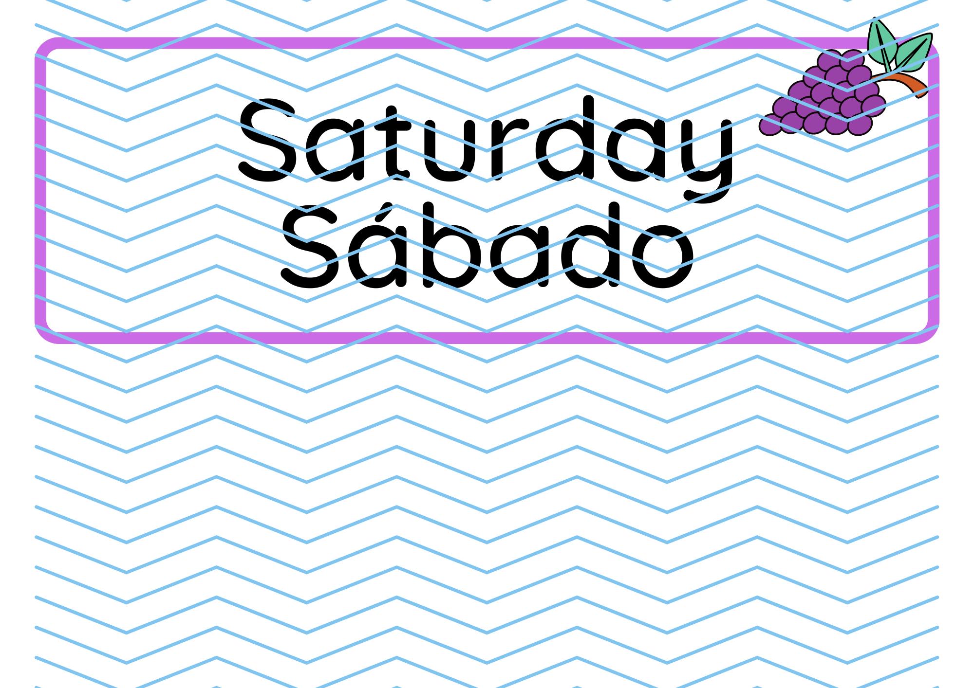 Printable Bilingual Days of the Week | English–spanish Learning Poster ...