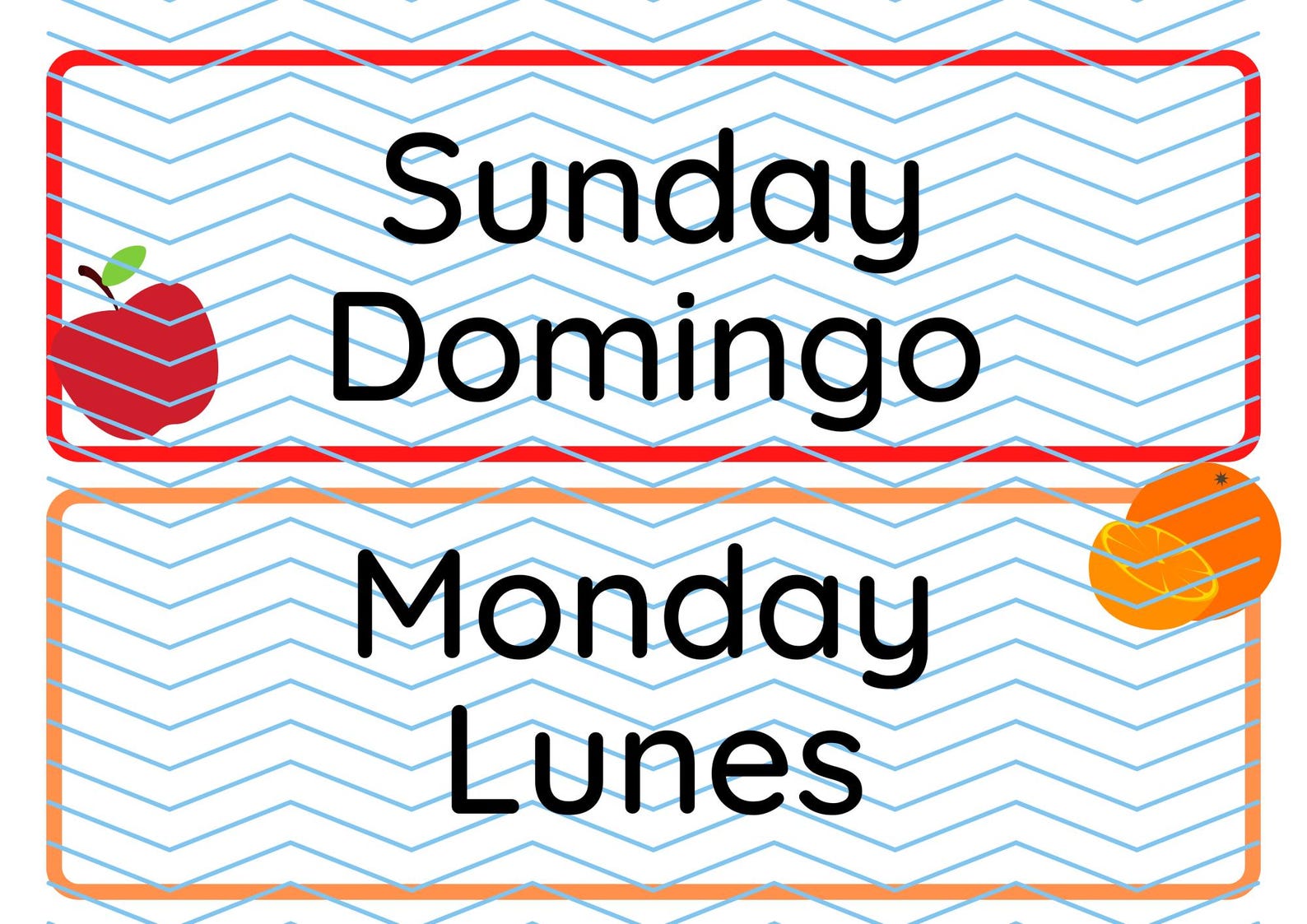 Printable Bilingual Days of the Week | English–spanish Learning Poster ...