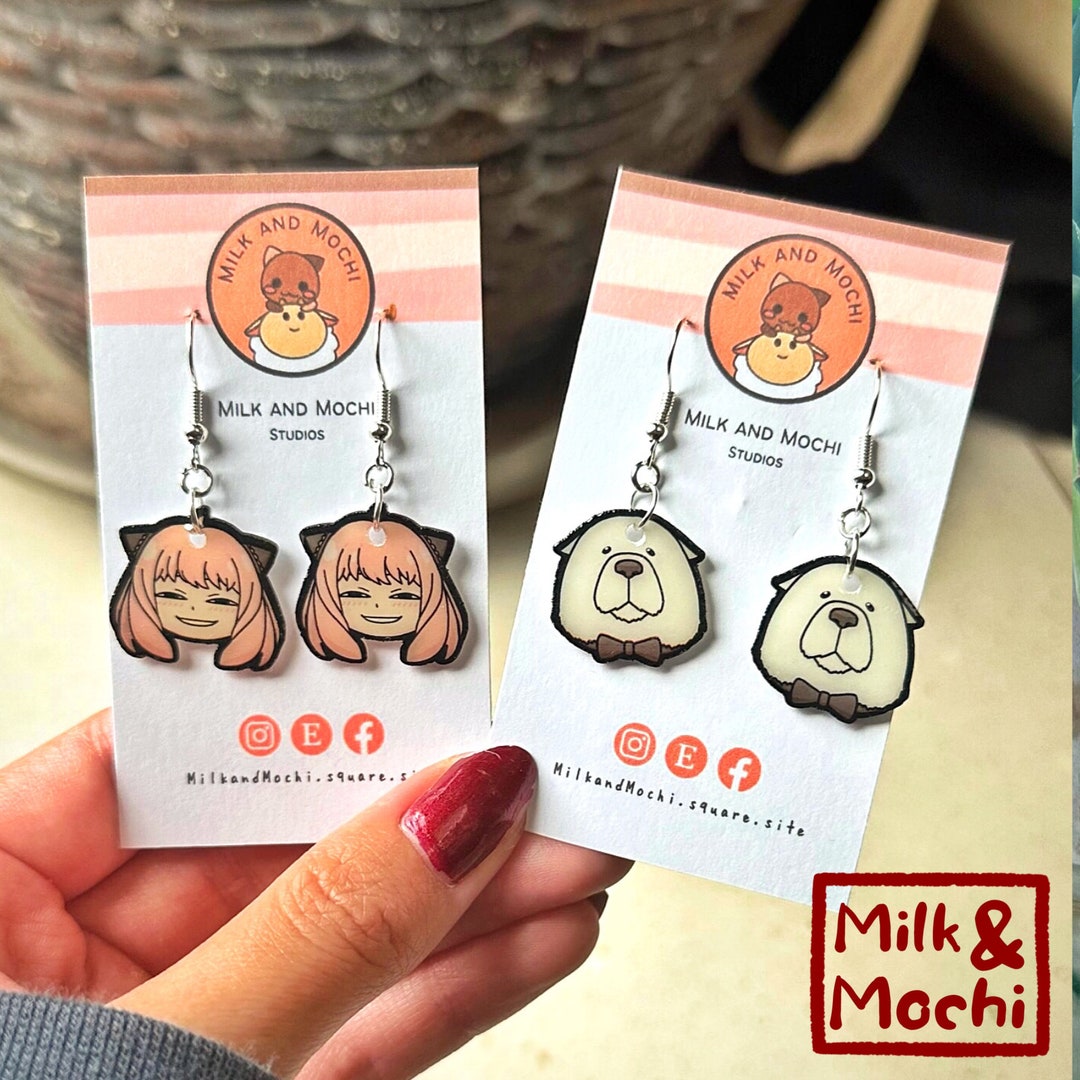 Chibi Anime Accessories Earrings Pins Keyrings Stickers | Studs Clip on ...