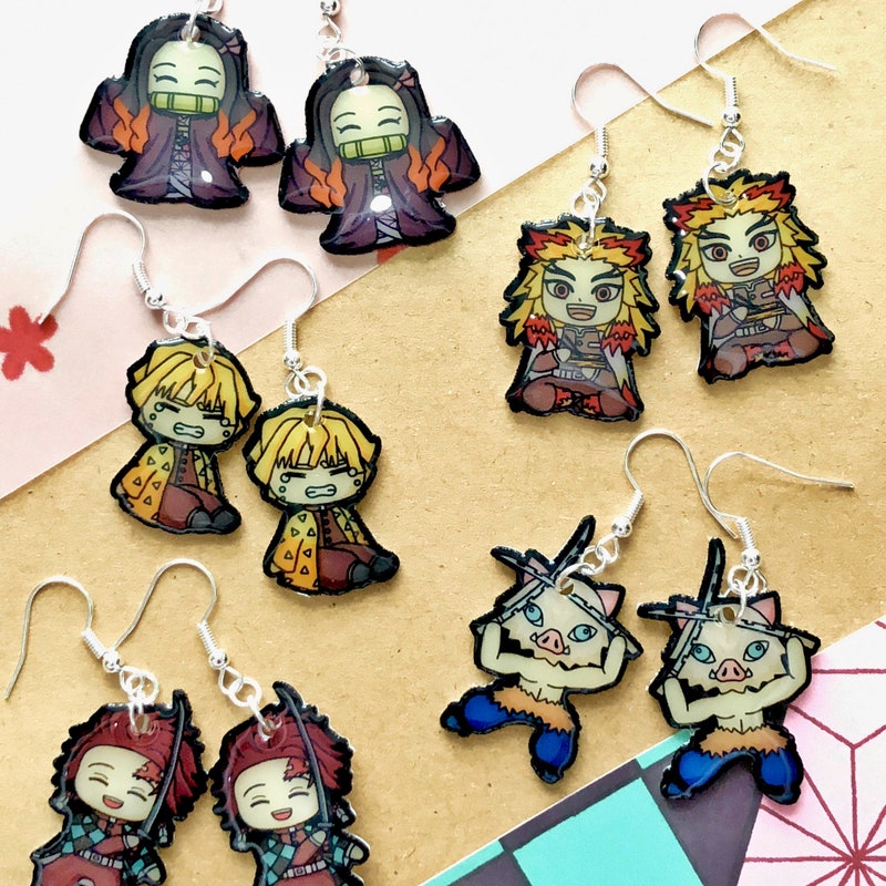 Demon Slayer Earrings - Etsy