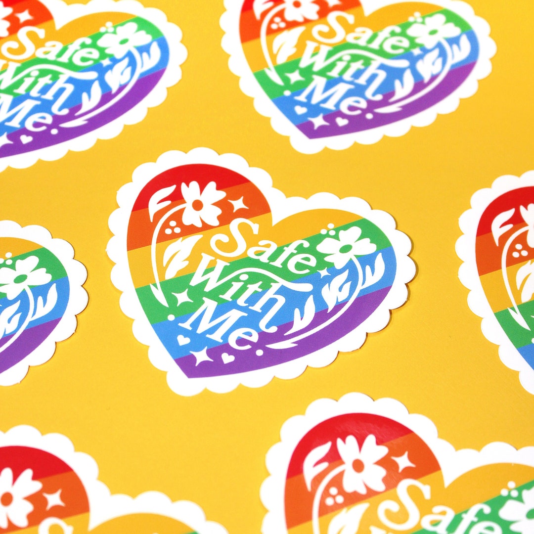 Safe With Me Rainbow Sticker 3 X 2.6 You Are Safe With - Etsy