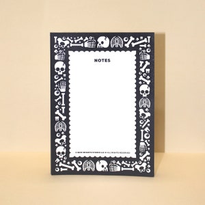 SKELETAL GRAVE Notepad (5x7) / Cute Spooky Notepad, Cute Gothic ...